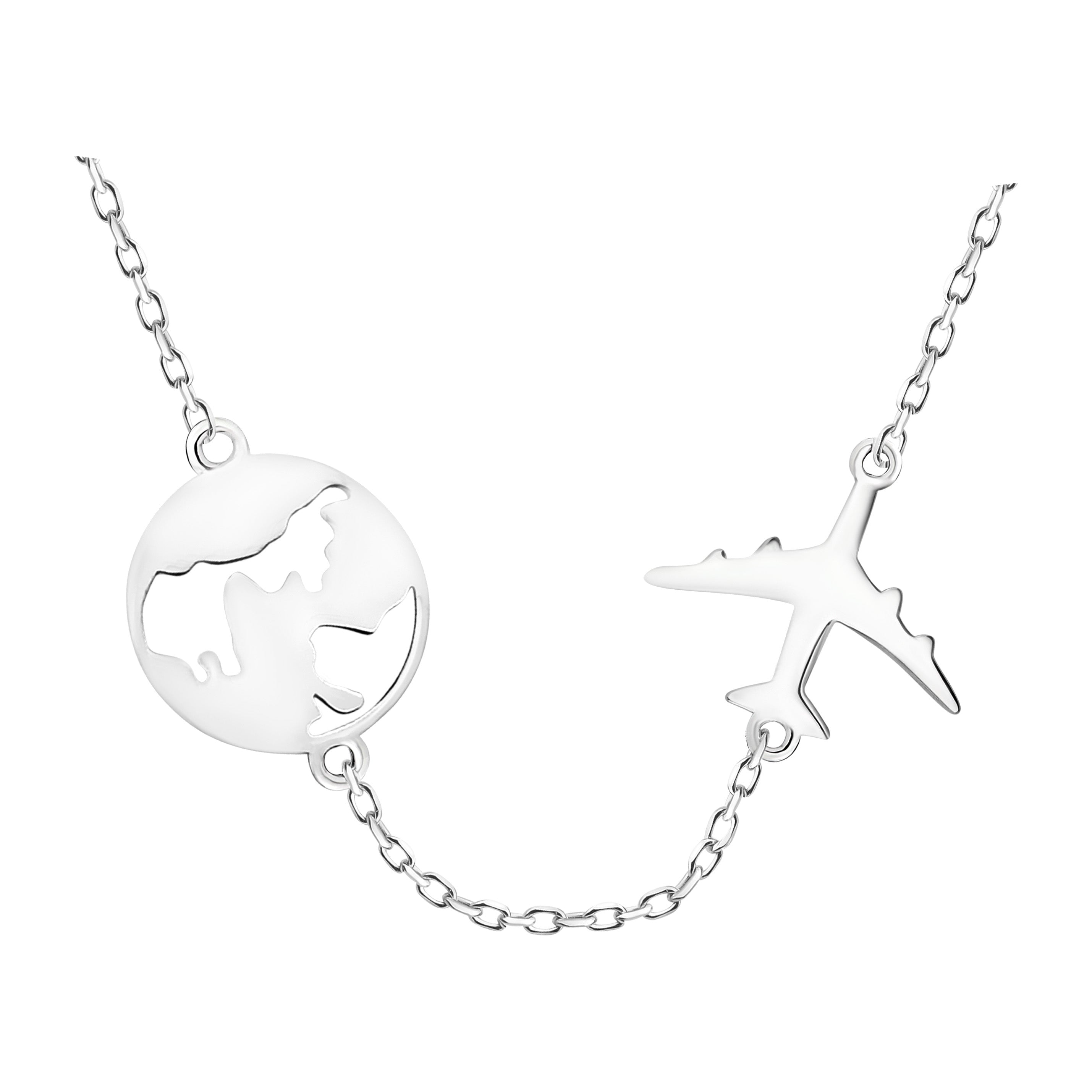 Flugzeug Welt Halskette in 925 Silber - SOFIA MILANI